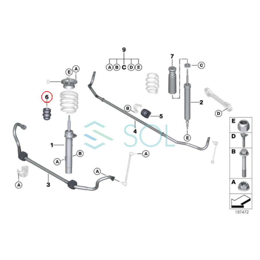 BMW フロント ショックバンプラバー ダストブーツ 左右共通 出荷締切18時 BMW E82 E87 E90 E91 E92 E93 ...