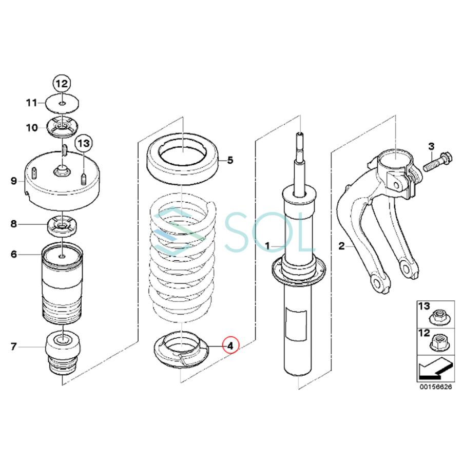 BMW E70 F15 F85 X5 E71 F16 F86 X6 フロント ショック ロアスプリングパッド 左右共通 3.0si 4.8i 35iX 40eX 50iX M ...