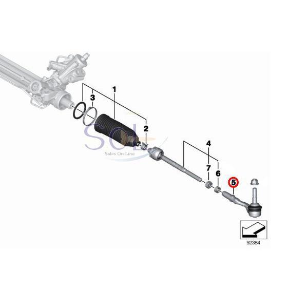 BMW E60 E61 E63 E64 フロント ステアリングタイロッド 左右共通 525i 530i 540i 545i 550i M5 ...