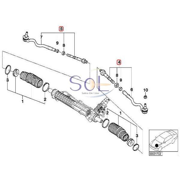 BMW BMW E46 E85 E86 Z4 ステアリング タイロッド 左右セット 318i 320i 323i 325i 328i 330i ...