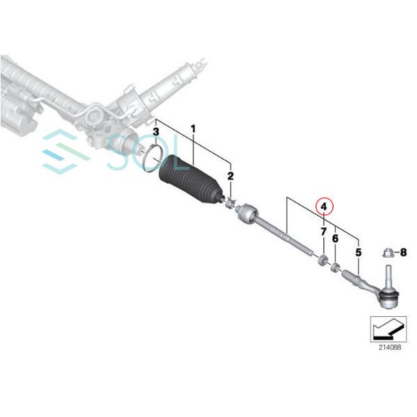BMW F07 F10 F11 F06 F12 F13 F01 F02 タイロッド 左側 523i 528i 535i 550i M5 ...