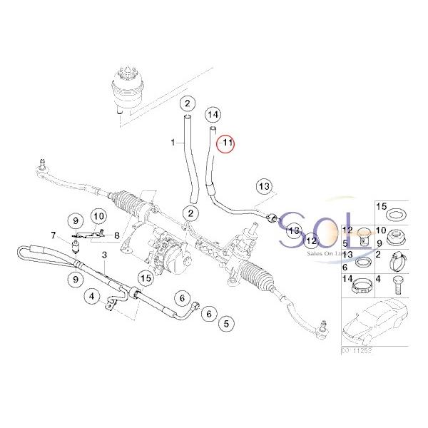 BMW BMW MINI ミニクーパー R50 R52 R53 パワステリターンライン(リターンホース) 純正品 Cooper One 1 ...