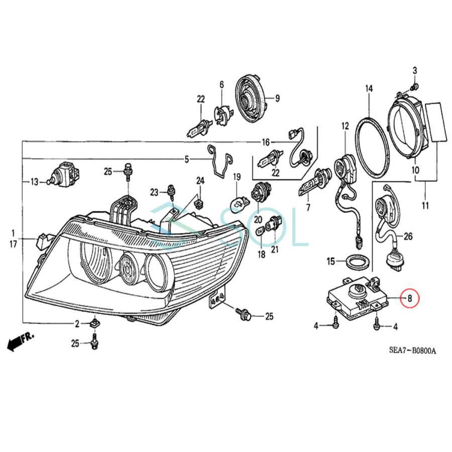 ホンダ アコード ワゴン(CL7 CL8 CL9 CM2 CM3) フィット(GD1 GD2 GD3 GD4) S2000(AP1 AP2) バラスト 左右セット 33119-SCC-003 ...