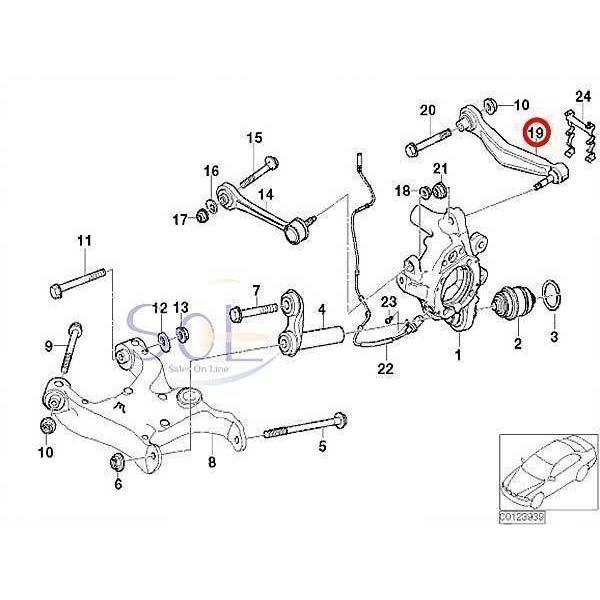 BMW E63 E64 リア コントロールアーム アッパーアーム 左側 630i 645Ci 650i M6 33306772241 ...