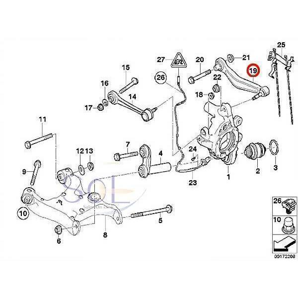 BMW E63 E64 リア コントロールアーム アッパーアーム 右側 LEMFORDER製 630i 645Ci 650i M6 ...