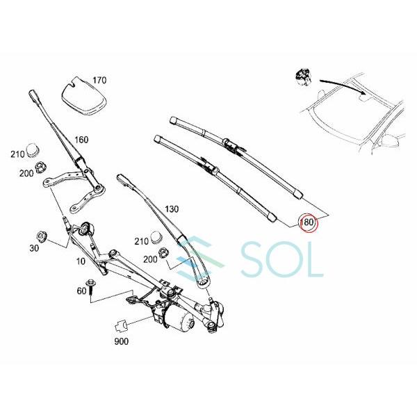 Mercedes-Benz BOSCH エアロツイン フロント エアロワイパーブレード 左右セット 右ハンドル車用 ベンツ W176 W117 ...