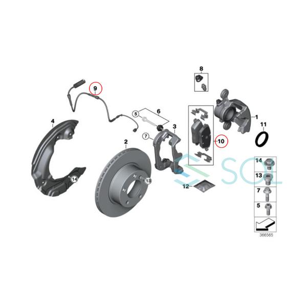 フロント ブレーキパッド + ブレーキパッドセンサー BMW MINI F55 F56 F57 34116774050 34356865611 ...