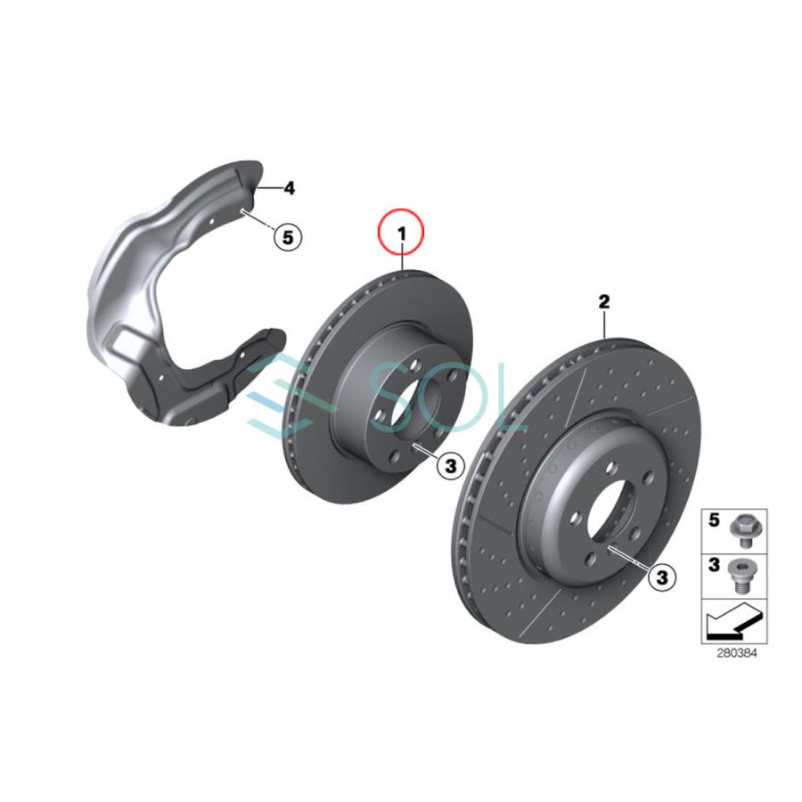 BMW F32 F33 F36 フロント ブレーキローター 左右セット 420i 420iX 435i 440i 34116792223 出荷 ...