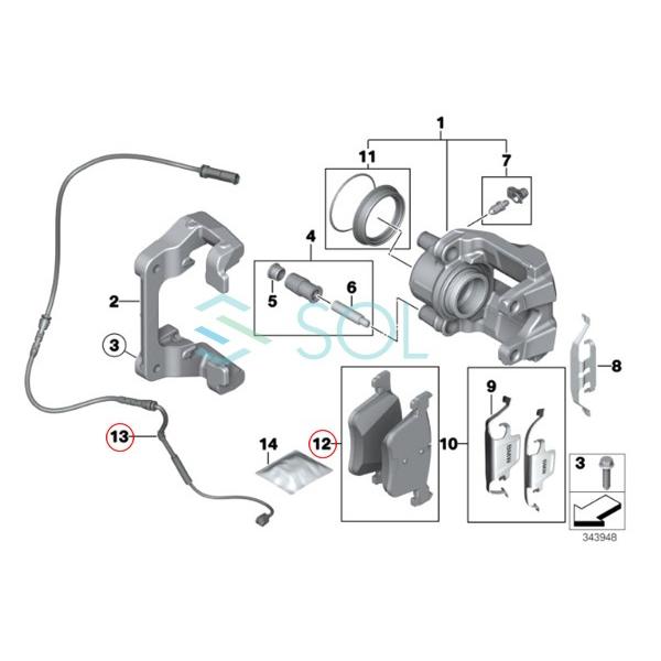 フロント ブレーキパッド + ブレーキパッドセンサー BMW F30 F31 F32 320i 320d 330e 340i 420i ...