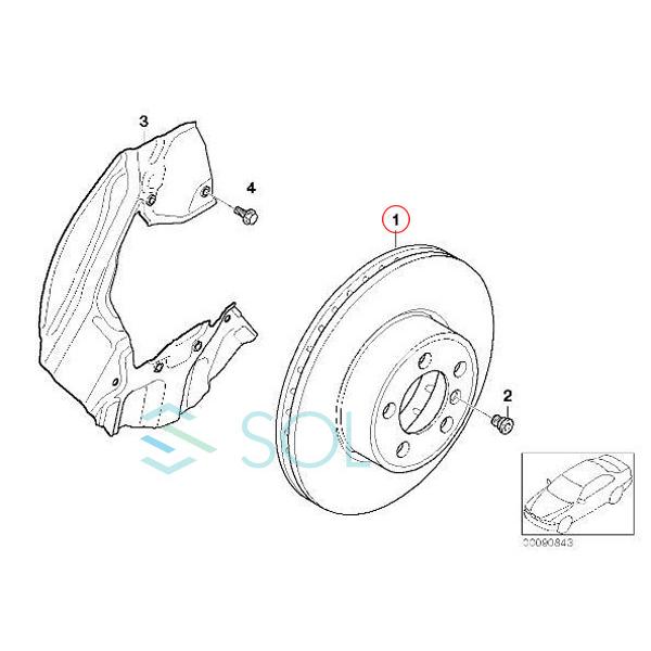 BMW BMW E65 フロント ブレーキローター ブレーキディスク 左右セット 735i シリーズ 34116864049 ...