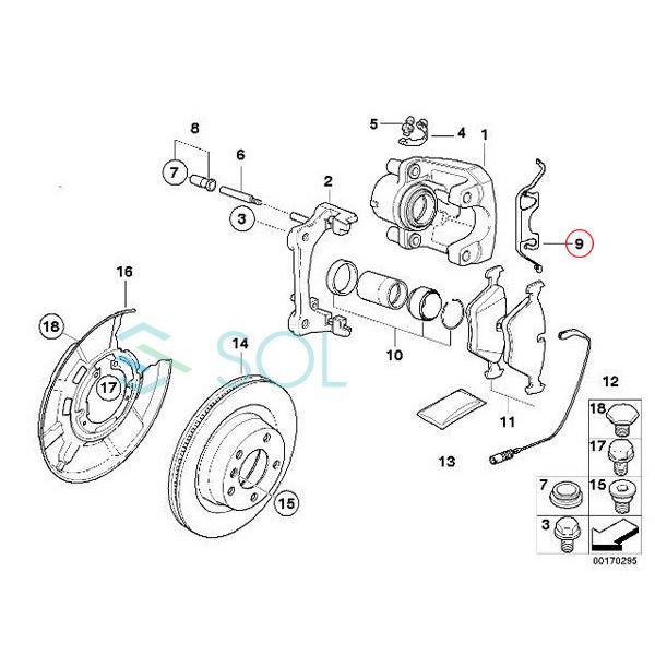 BMW 送料185円 E82 E87 E88 E85 E86 Z4 リア キャリパー 固定スプリング 左右共通 116i 118i 120i ...