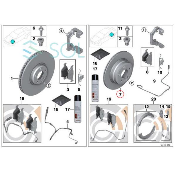 BMW E70 F15 X5 E71 F16 X6 リア ブレーキローター ブレーキディスク 左右セット 3.0si 35iX 40eX ...