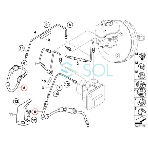 BMW BMW E90 E91 E92 E93 フロント ブレーキホース 左右セット 320i 323i 325i 330i 335i ...