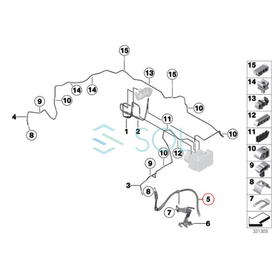 BMW F32 F33 F36 フロント ブレーキホース 左右共通 420i 420iX 428i 430i 435i 440i ...