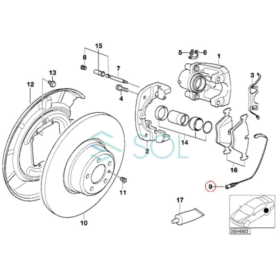 BMW 特価品 BMW E38 リア ブレーキパッドセンサー 735i 740i 750iL 34351182065 出荷締切18時 ...