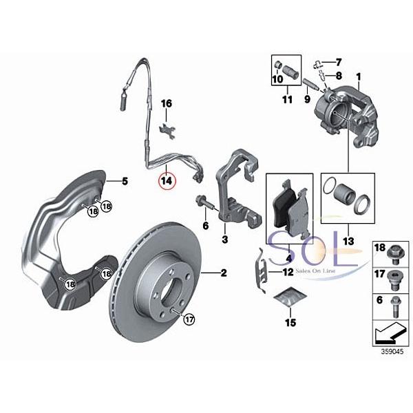 BMW 送料185円 E82 E87 E88 E90 E91 E92 フロント ブレーキパッドセンサー 116i 118i 120i 320i 34356792559 出荷締切18時 ...