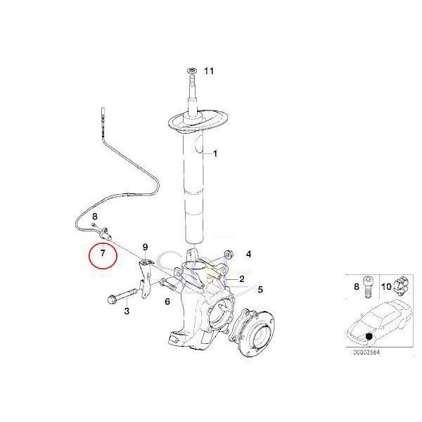 BMW E39 フロント ABSセンサー スピードセンサー 左右セット 525i 528i 530i 540i M5 34526756375 ...