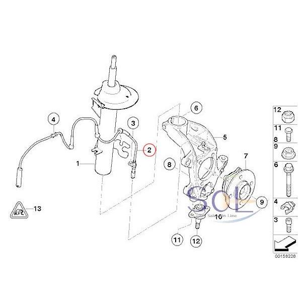 BMW BMW MINI ミニクーパー R50 R52 R53 フロント スピードセンサー ABSセンサー 左右セット 34526756384 ...