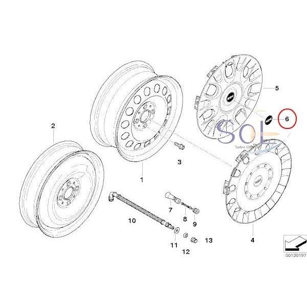 BMW 送料185円 純正品 MINI ミニ R56 ホイール センターキャップ エンブレム 1台分 4枚 50mm シール センターバッチ ...
