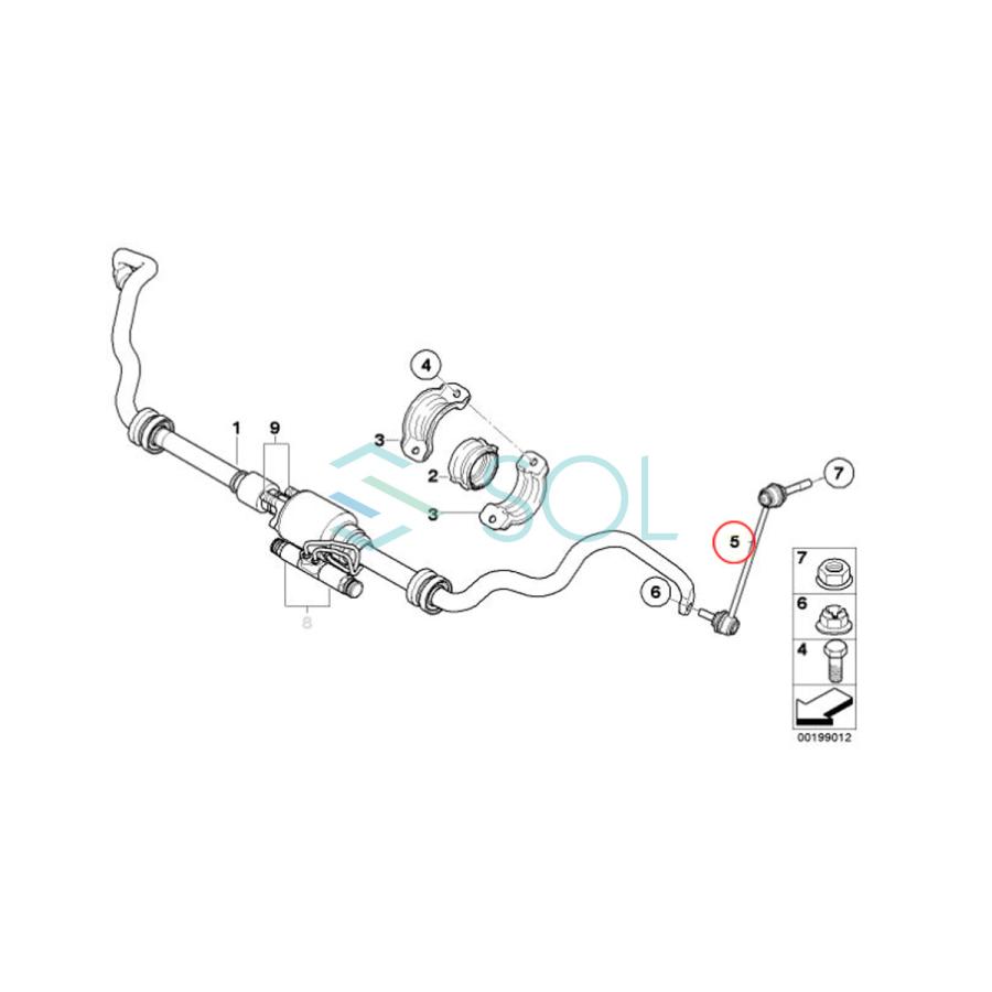 BMW X5 E70 35iX 50iX M フロント スタビライザーリンク スタビリンク ナット付 左側 37116859653 ...