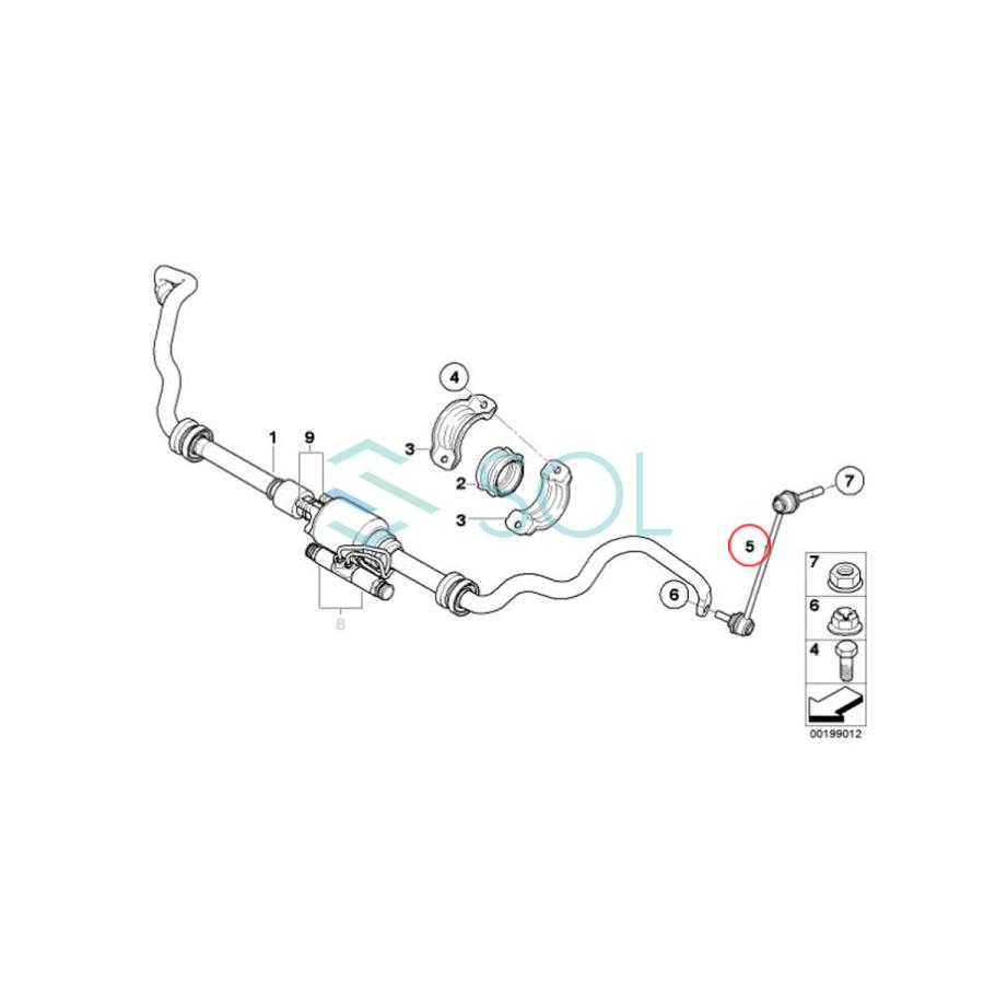 BMW BMW F15 X5 35iX 50iX フロント スタビライザーリンク スタビリンク ナット付 右側 37116859654 ...