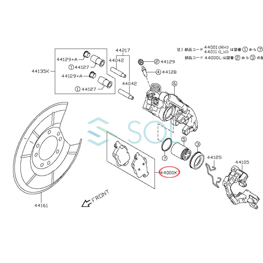 日産（NISSAN） HAPAD ラフェスタ CWEFWN リア ブレーキパッド ディスクパッド 左右セット 44060-HA00B 18時 ...
