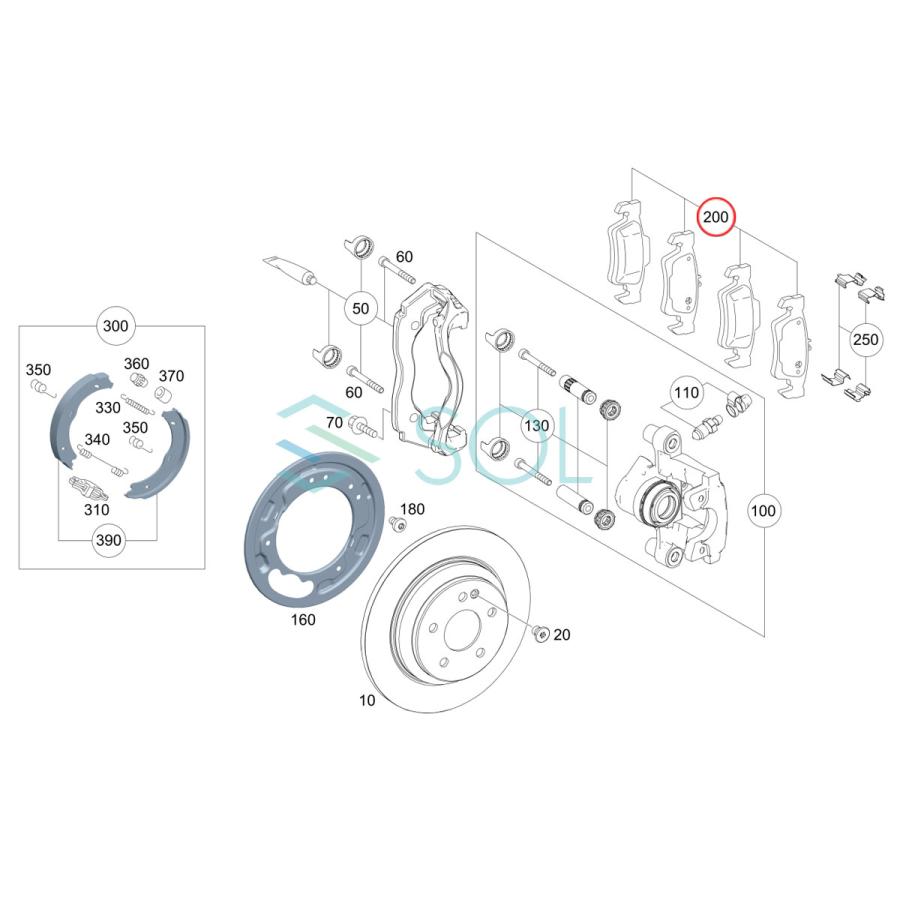 Mercedes-Benz ベンツ W447 リア ブレーキパッド 左右セット V220d 4474200320 4474200120 ...