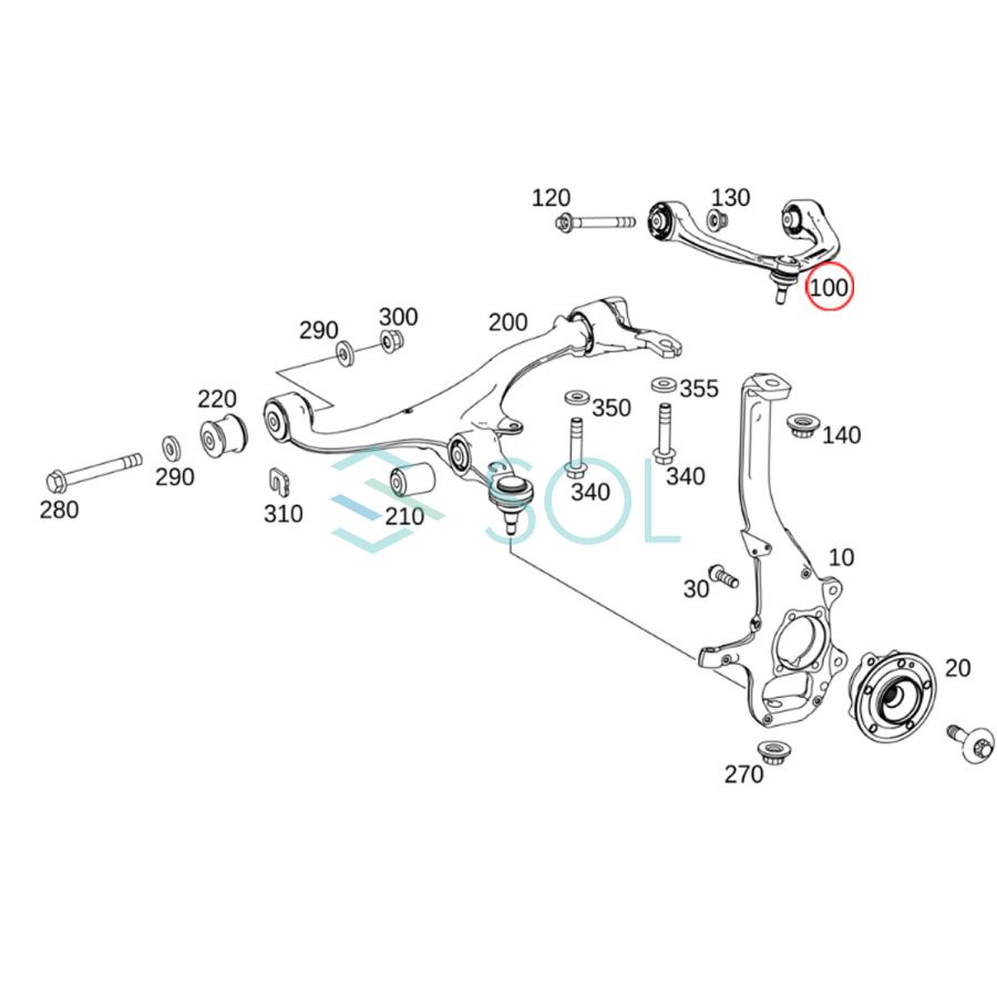 Mercedes-Benz ベンツ W463 フロント アッパーアーム コントロールアーム ナット付 右側 G550 G63 ...