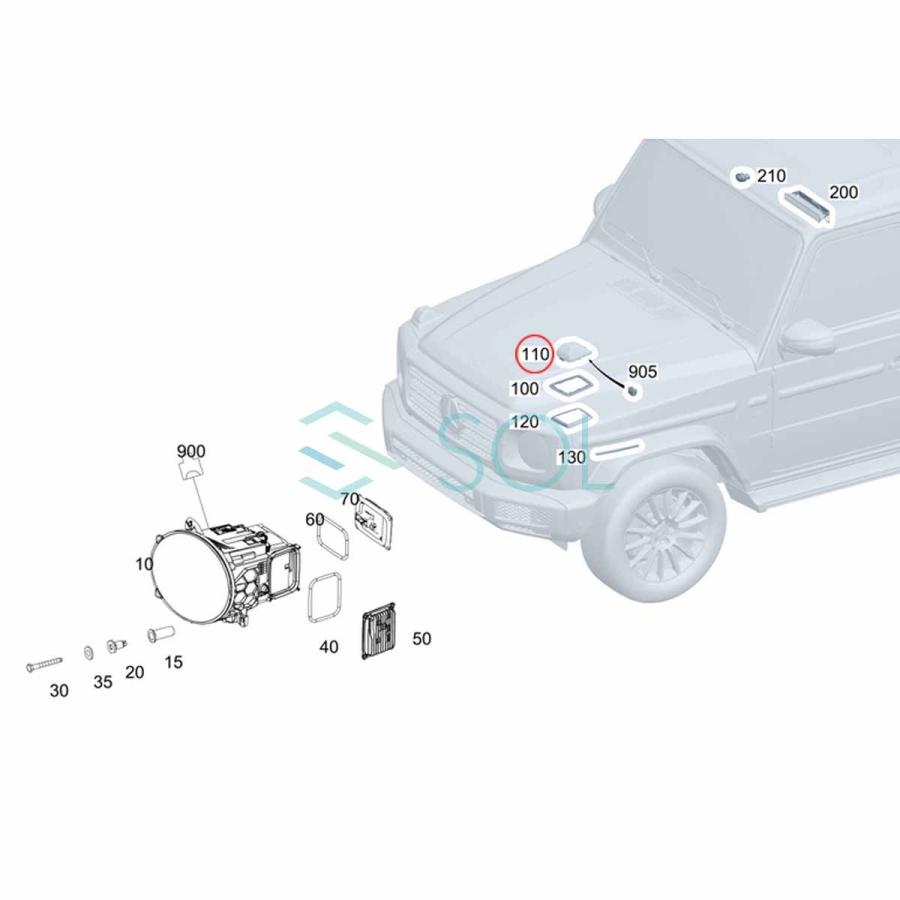 Mercedes-Benz ベンツ W463A AMGナイトパッケージ 純正 フロントウィンカー スモーク 左右セット G350d G400d ...