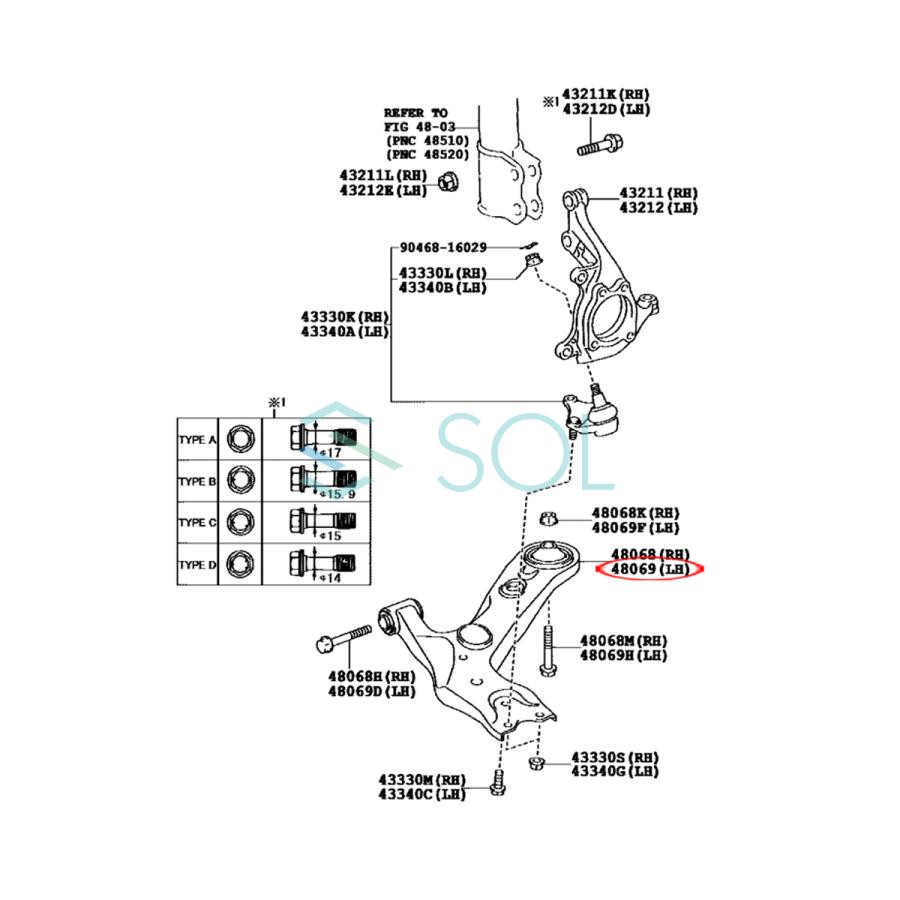 トヨタ RAV4 ACA31 フロント ロアアーム コントロールアーム 左側 片側 48069-42060 48069-42051 18時まで ...