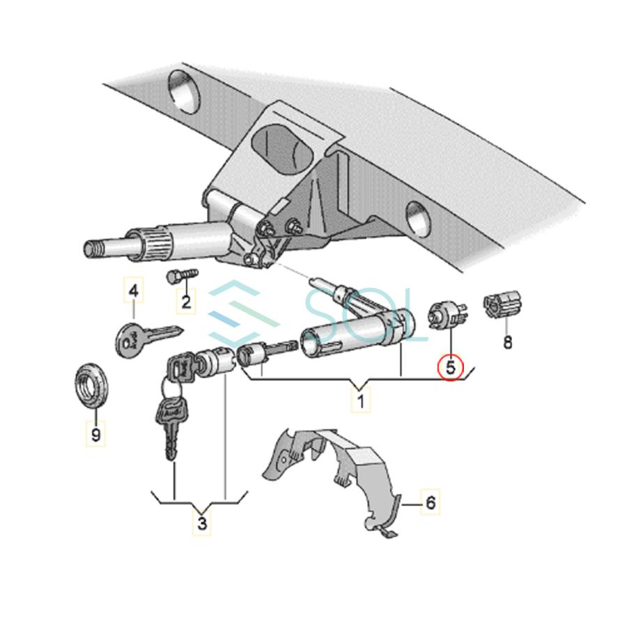 Audi アウディ A3 S3(8L1) A4 S4 RS4 B5 B6 B7(8D2 8D5 8E2 8E5 8EC 8ED 8HE) イグニッションスイッチ 4B0905849 出荷締切 ...