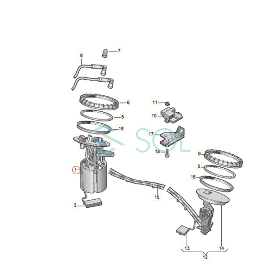 Audi フューエルポンプ 燃料ポンプ ガソリンポンプ アウディ A6 C6 4F A6アバント 4F0919087F 4F0919087P ...