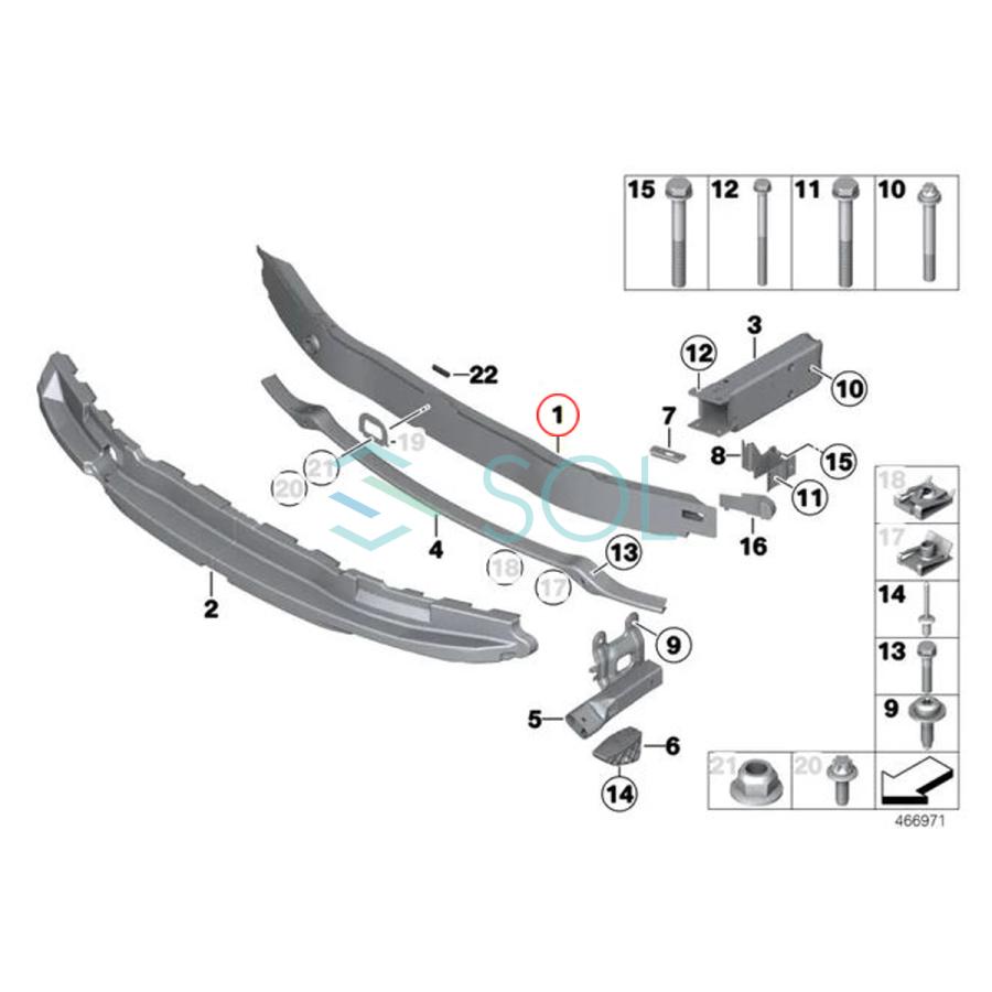 BMW F30 F31 フロントバンパー コアサポート リーンホースメント 318i 320i 320d 320iX 328i 330i ...