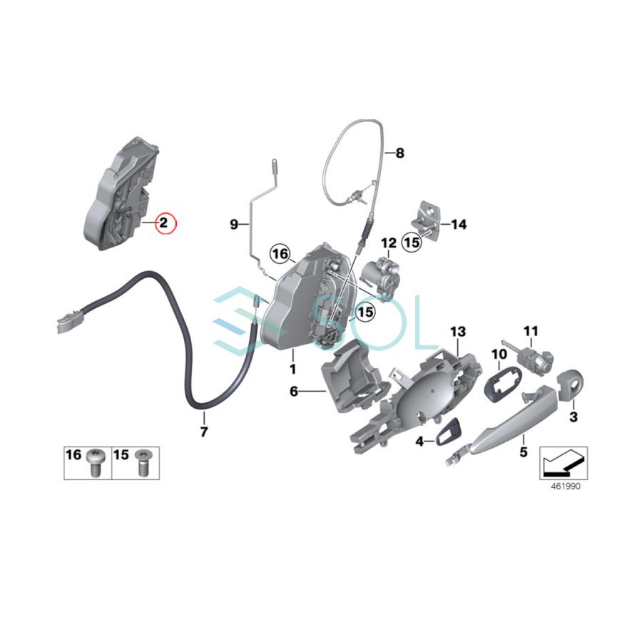 BMW F22 F23 E85 E86 Z4 フロント ドアロックアクチュエーター 右側 220i M235i M240i 2.2i 2.5i ...