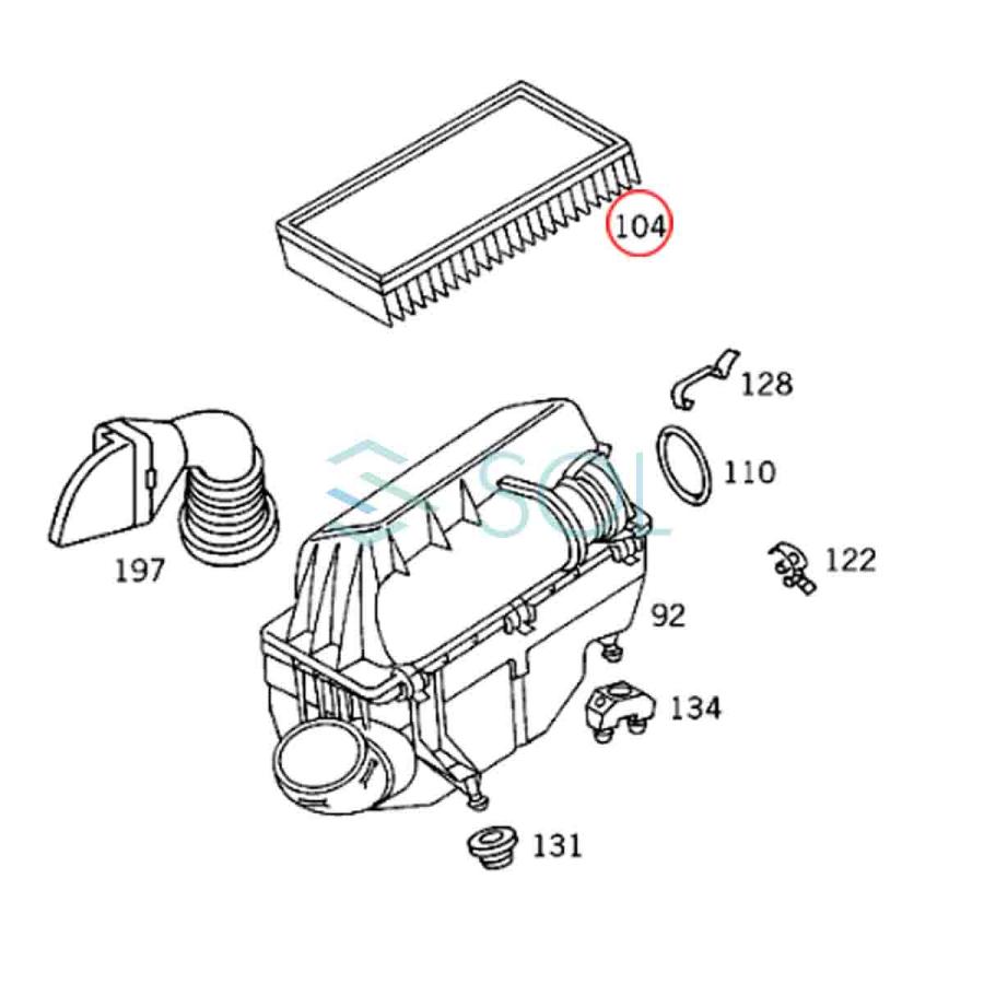 Mercedes-Benz ベンツ W210 エアフィルター エアエレメント E230 E240 E320 E430 6040942004 ...