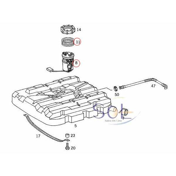Mercedes-Benz ベンツ W638 燃料ポンプ フューエルポンプ ガソリンポンプ 一体式 + シールリング セット PIERBURG ...