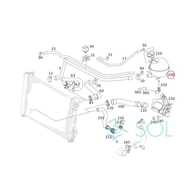 Mercedes-Benz ベンツ W639 ラジエーター エクスパンションタンク サブタンク リザーバータンク クーラントレベルセンサー付 ...