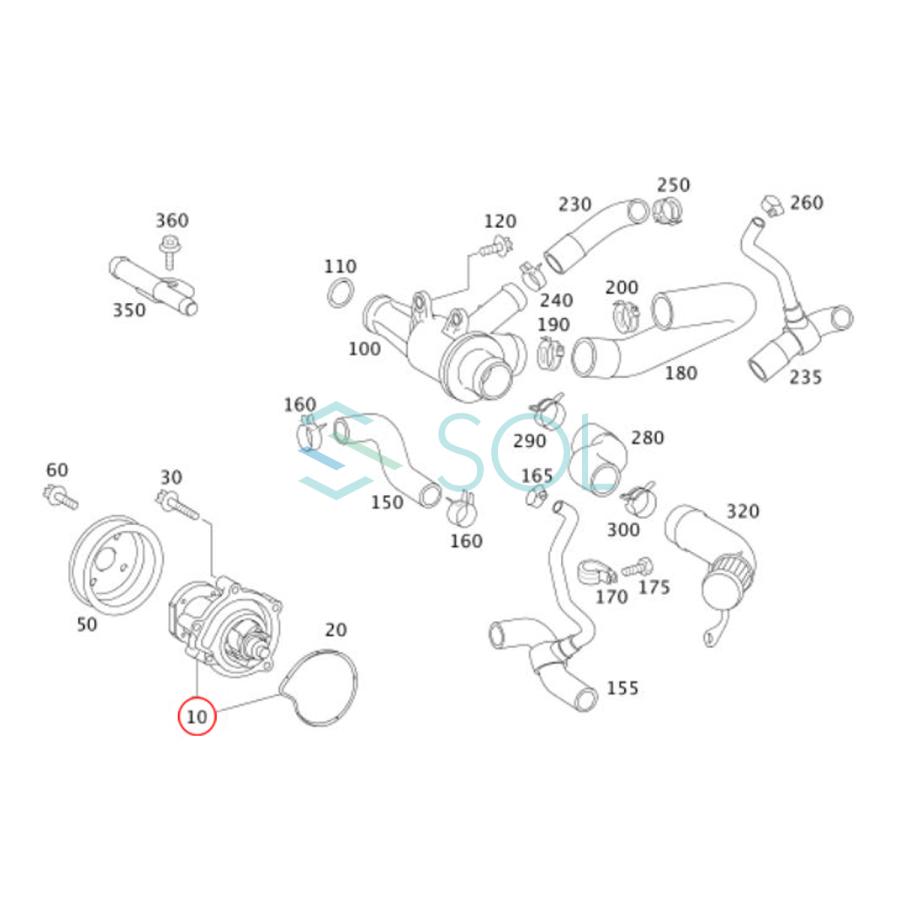 Mercedes-Benz ベンツ W169 W245 ウォーターポンプ ガスケット付 A160 A170 A180 A200 B160 ...
