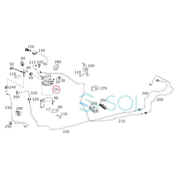 ベンツ W176 W246 ディーゼル フューエルフィルター ガソリンフィルター 燃料フィルター A180 B180 6420906052 ...