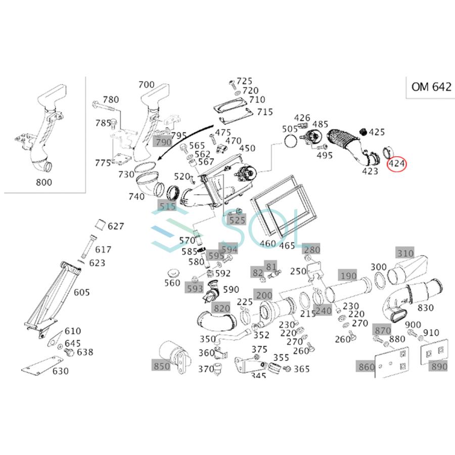 インテークライン エアダクトシール インテークダクト〜ターボーチャージャー 大 小 2個セット 出荷締切18時 W211 S211 E320 ...