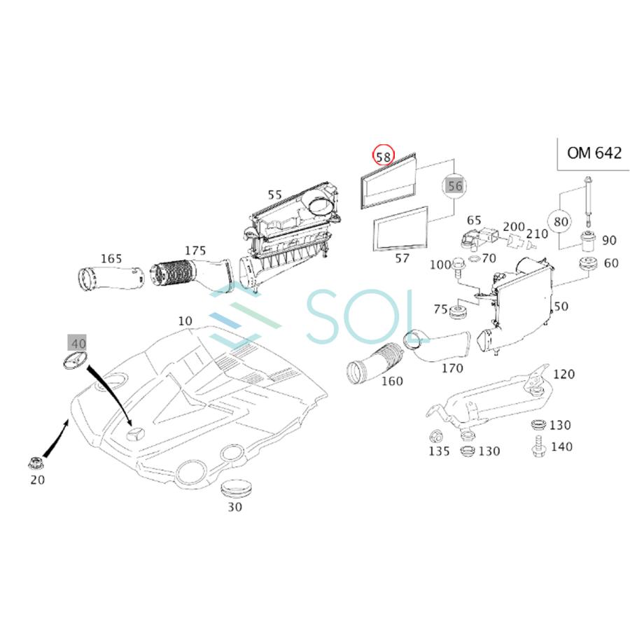 Mercedes-Benz ベンツ W209 W219 W164 W166 X204 エアフィルター エアークリーナー 右側 CLK320 ...