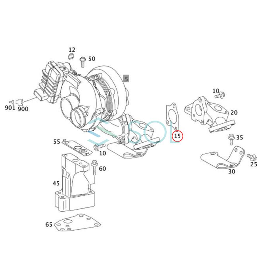 Mercedes-Benz ベンツ W203 W204 W211 W212 W207 W221 W209 ターボチャージャー ガスケット ...
