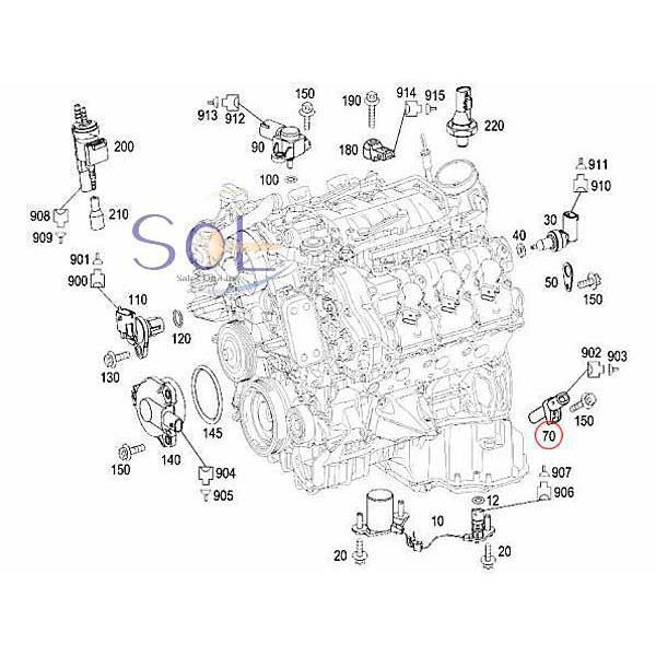 Mercedes-Benz クランクシャフトセンサー W203 W204 W209 ベンツ C230 C280 C300 C350 C63 ...