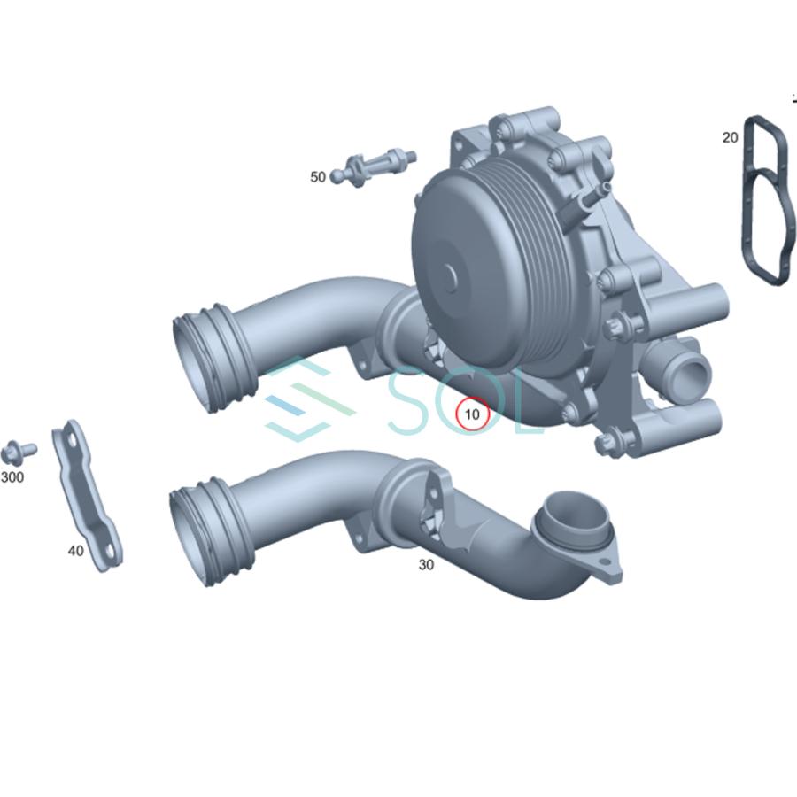 Mercedes-Benz ベンツ W204 W207 W212 W218 ウォーターポンプ ガスケット付 C180 C200 C250 ...