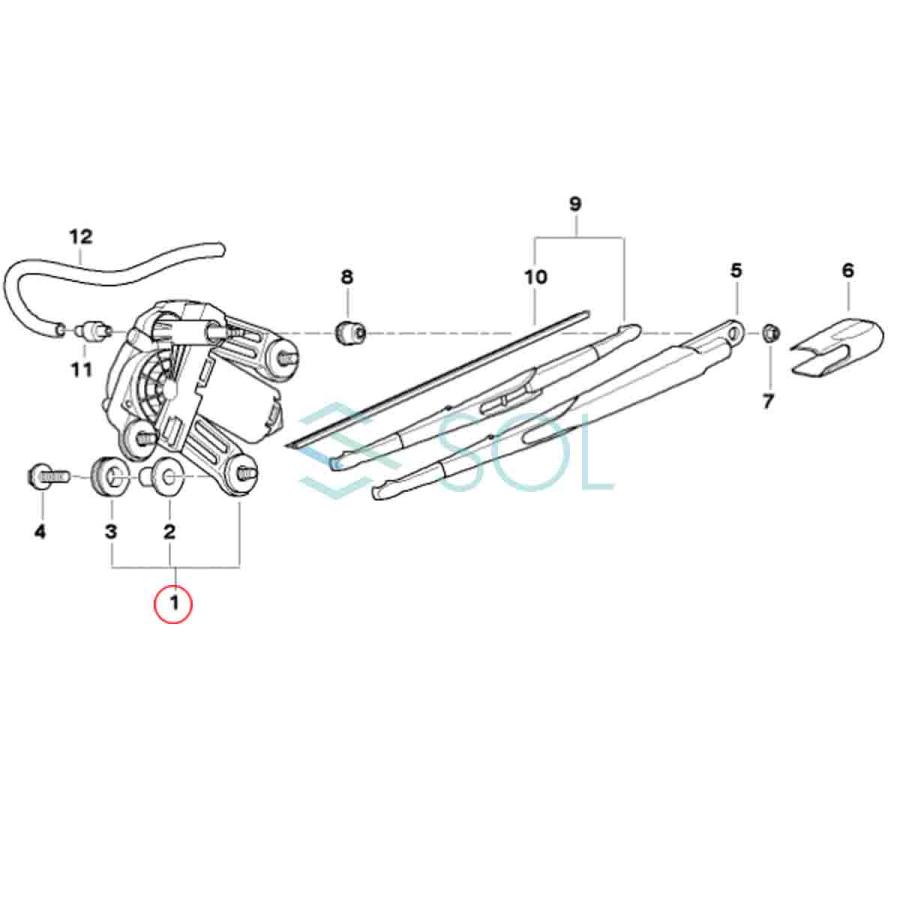BMW MINI ミニ R60 クーパーSD リア ワイパー モーター 67636932013 61627036154 18時まで即日出荷 ...