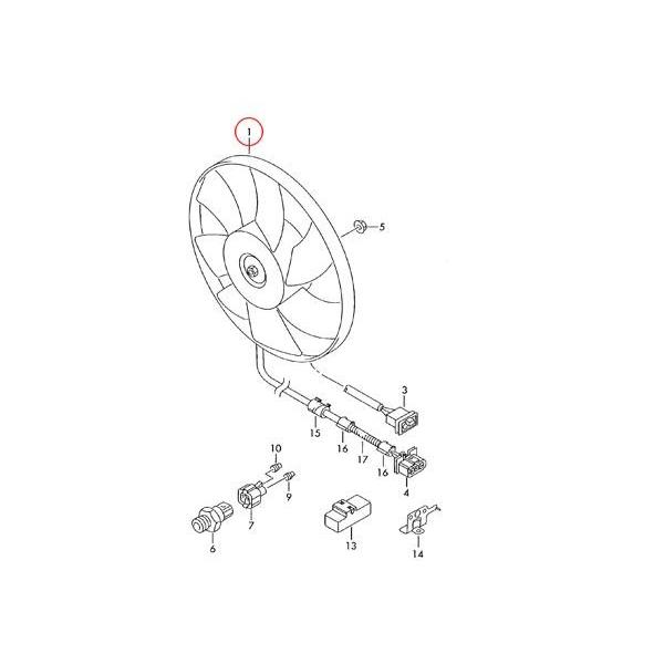 フォルクスワーゲン（Volkswagen） VW ワーゲン ニュービートル 1C 1Y 9C ラジエーター 電動ファン ブロアファン 345MM 6X0959455C 1C0959455 ...