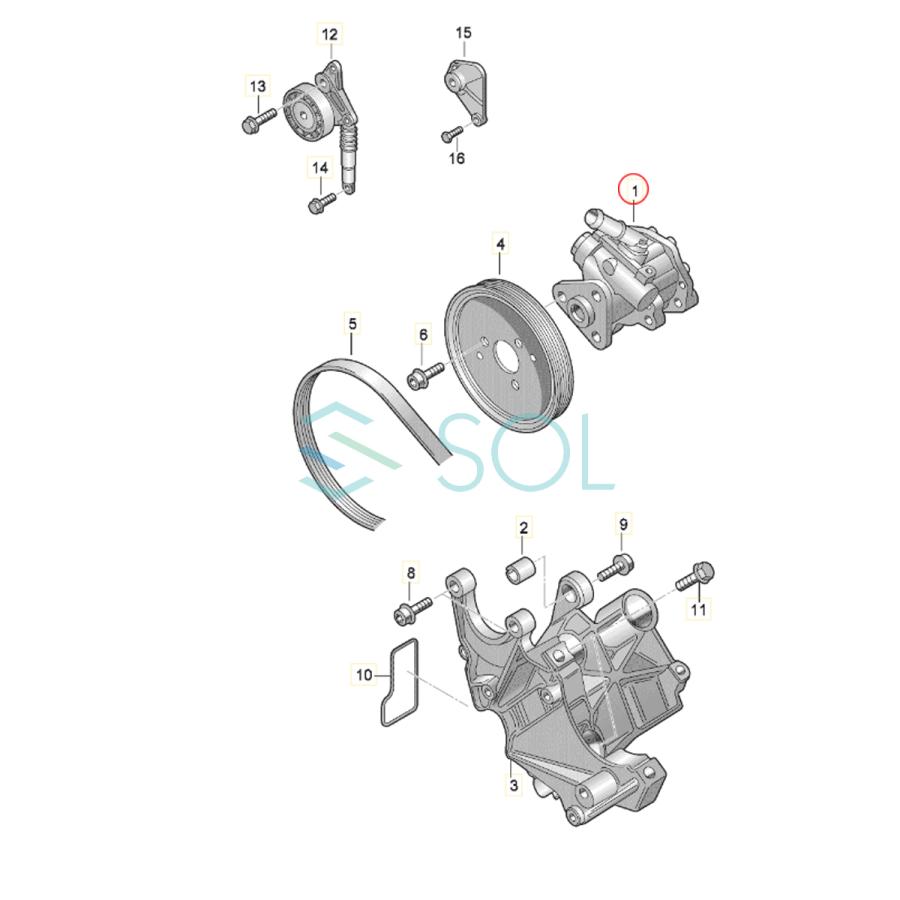 Audi アウディ Q7(4LB) パワーステアリングポンプ パワステポンプ 7L6422154 7L6422154A 7L642215B ...