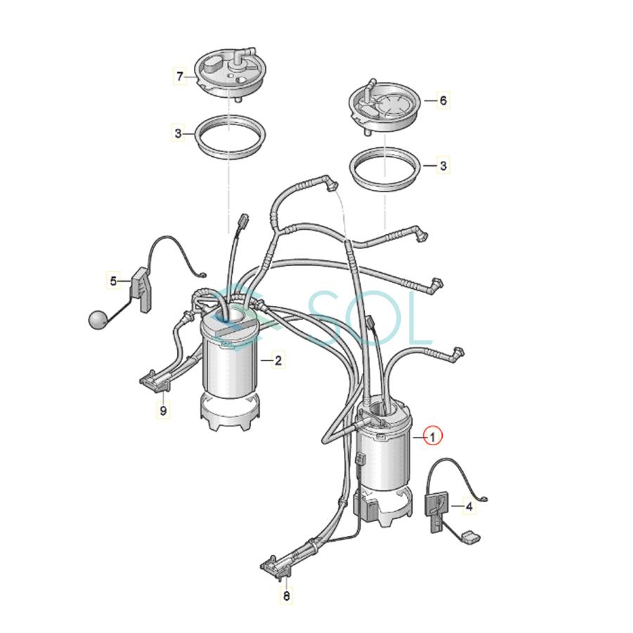 フォルクスワーゲン フューエルポンプ 燃料ポンプ Oリング付 左側 VW トゥアレグ 7L ワーゲン 7L6919087A ...