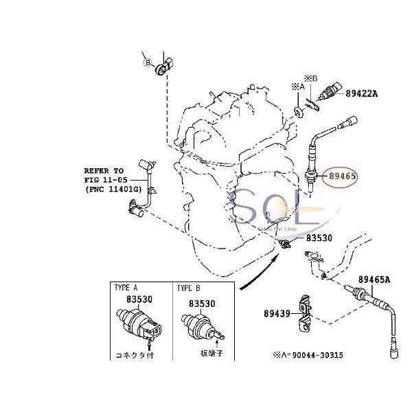 ダイハツ 送料185円 O2センサー エキマニ側 タント L375S L385S エッセ L235S L245S ソニカ L405S L415S ムーヴ L175S L185S 89465 ...