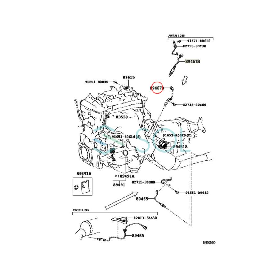 トヨタ（TOYOTA） 純正OEM マジェスタ AWS211 O2センサー ラムダセンサー 空燃比センサー 燃費改善 89467-22030 ...